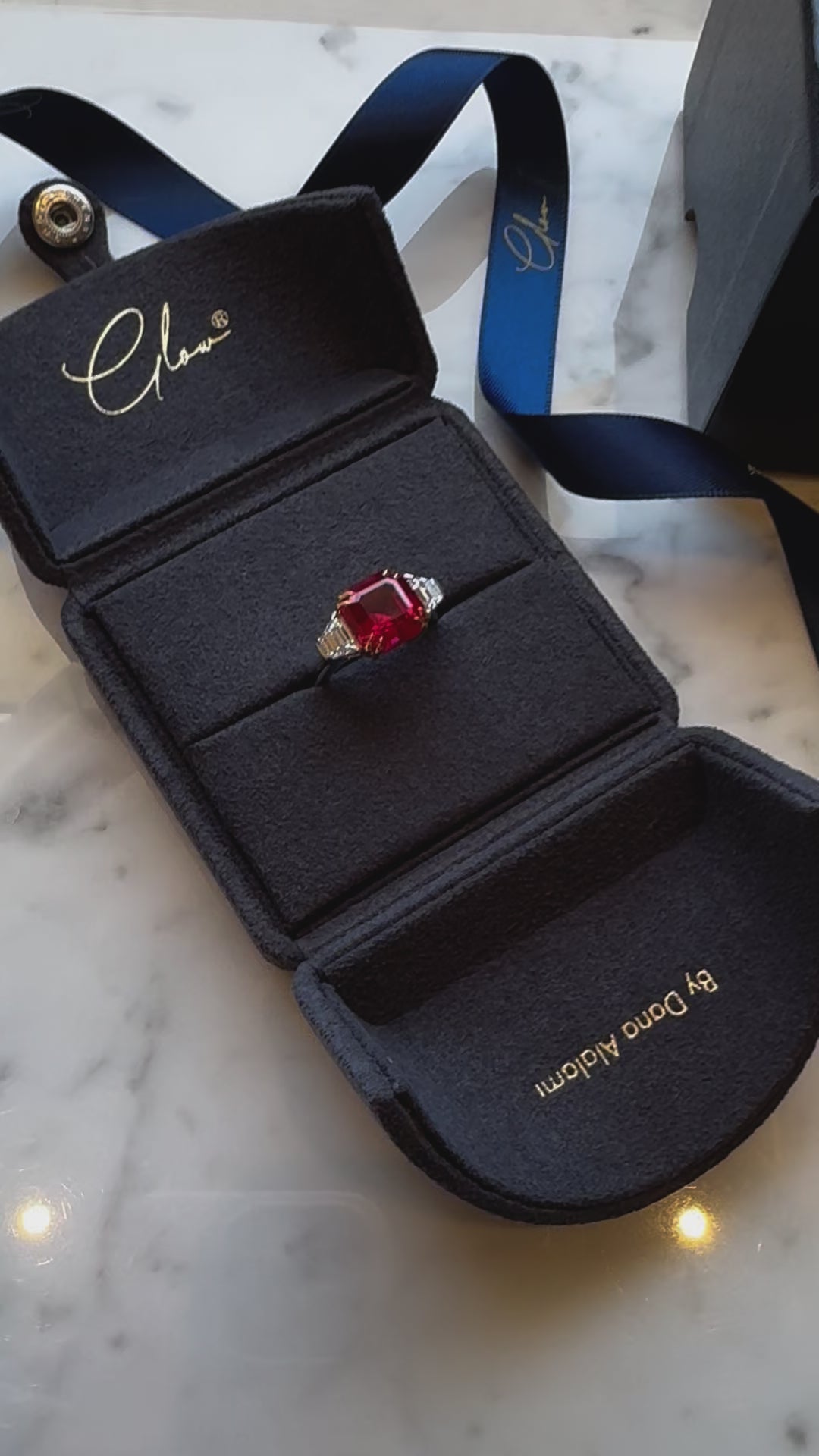Timeless Square Ruby Ring Sparkling with A Side of Diamonds – Glow by ...